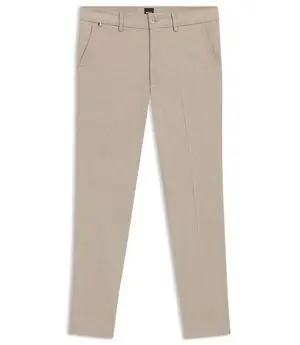 BOSS Slim-fit Stretch-cotton Dobby Trousers - Khaki