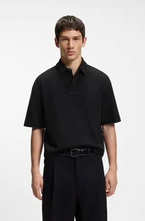 Hugo Waffle-structured Polo Shirt In Cotton