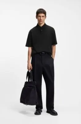 Hugo Waffle-structured Polo Shirt In Cotton