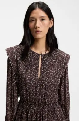 BOSS Printed Mini Dress With Contrast Piping