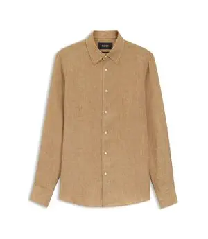 BOSS Slim-fit Shirt In Italian-made Linen
