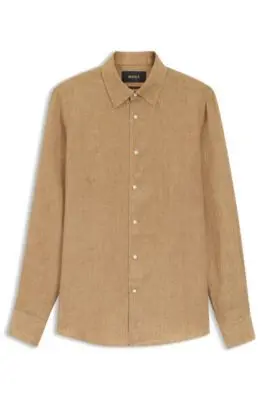 BOSS Slim-fit Shirt In Italian-made Linen