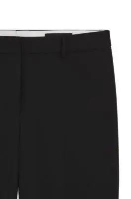 BOSS Virgin Wool Tapered Leg Trousers - Black