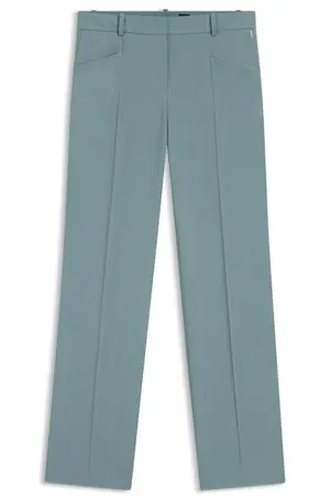 BOSS Regular-fit Virgin Wool Trousers - Blue