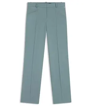 BOSS Virgin Wool Tapered Leg Trousers - Blue