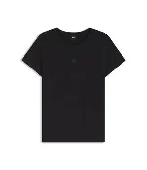 BOSS Mercerised-cotton Regular-fit T-shirt - Black