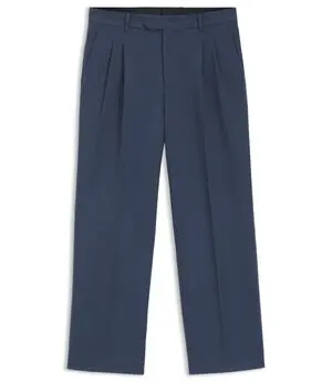 BOSS Tapered-fit Stretch-cotton Twill Trousers - Light Blue