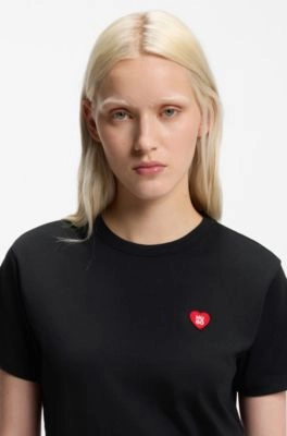 Hugo Heart Logo T-shirt - Black