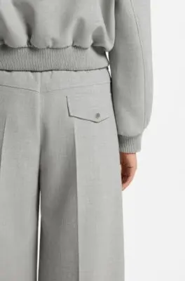BOSS Oversized-fit Trousers In Stretch Twill - Patterned