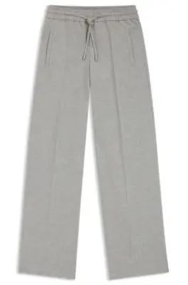 BOSS Oversized-fit Trousers In Stretch Twill - Patterned