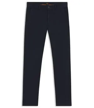BOSS Slim-fit Stretch Satin Pants - Dark Blue