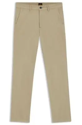 BOSS Slim-fit Pants In Overdyed Stretch Satin - Light Brown