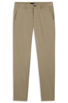 BOSS Slim-fit Stretch Satin Pants - Light Brown