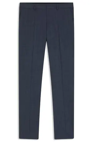 BOSS Patterned Slim-fit Trousers - Light Blue