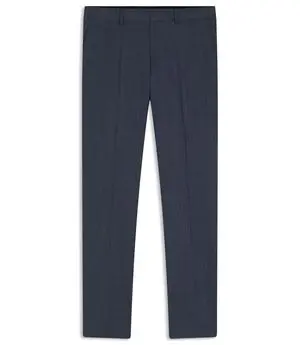 BOSS Patterned Slim-fit Trousers - Light Blue