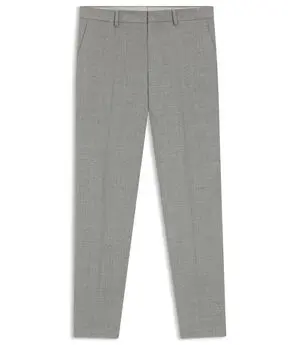 BOSS Patterned Slim-fit Trousers - Silver
