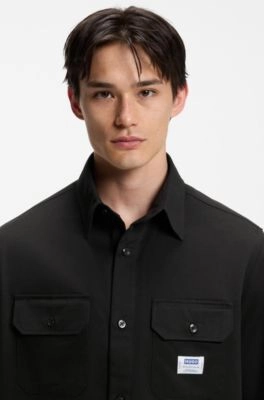 Hugo Oversize-fit Shirt In Cotton Twill