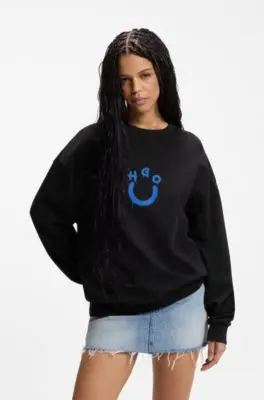 Hugo Cotton-terry Sweatshirt With Graphic Details
