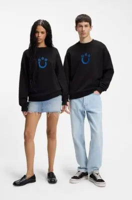 Hugo Cotton-terry Sweatshirt With Graphic Details