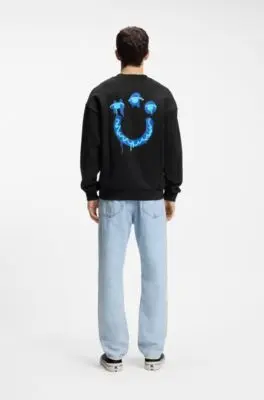 Hugo Cotton-terry Sweatshirt With Graphic Details