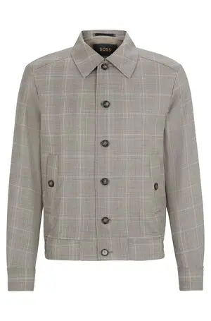 BOSS Slim-fit Checked Wool Jacket
