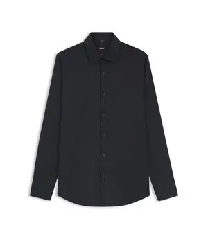 BOSS Slim-fit Shirt In Performance-stretch Twill - Black