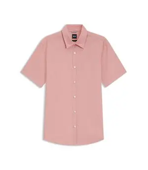 BOSS Slim-fit Shirt In Stretch Linen - Light Pink