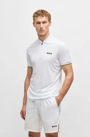 BOSS Active Slim-fit Polo Shirt - White