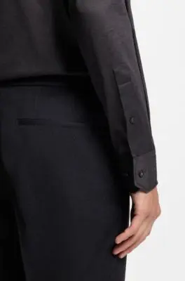 BOSS Slim-fit Shirt In Italian-made Cotton - Grey