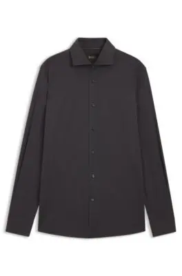 BOSS Slim-fit Shirt In Italian-made Cotton - Grey