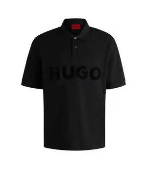 Hugo Oversize-fit Polo Shirt In Cotton With Tonal Logo