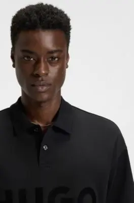 Hugo Oversize-fit Polo Shirt In Cotton With Tonal Logo