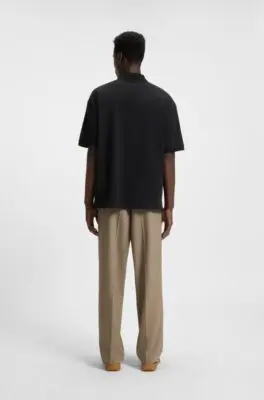 Hugo Oversize-fit Polo Shirt In Cotton With Tonal Logo