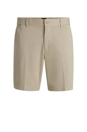 BOSS Slim-fit Micro-patterned Shorts - Light Beige
