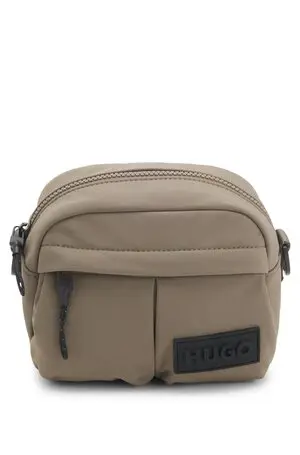 Hugo Crossbody Bag With 3d Rubber Logo - Grey
