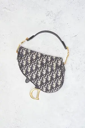 Dior Trotter Oblique Saddle Bag - Navy