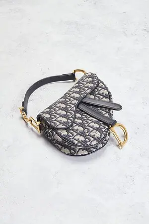 Dior Trotter Oblique Saddle Bag - Navy