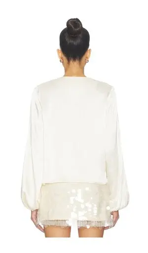 SNDYS. Lucille Tie Front Long Sleeve Top