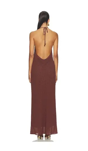 SNDYS. Nadene Diamante Halter Maxi Dress