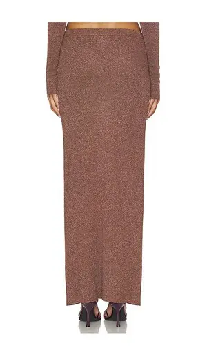 SNDYS. Rumer Knit Maxi Skirt - Chocolate
