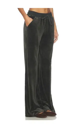 BOBI Ribbed Velour Wide-leg Pants