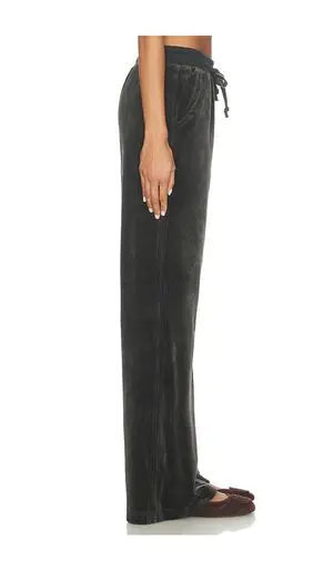 BOBI Ribbed Velour Wide-leg Pants