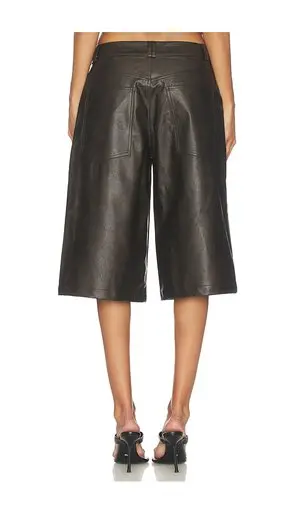 Superdown Vala Faux Leather Culotte Shorts