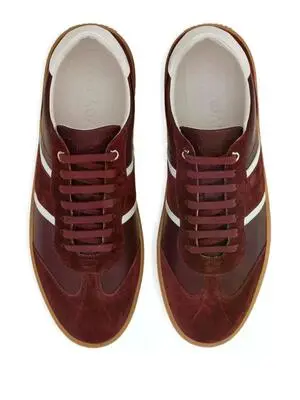 FERRAGAMO Suede Panel Sneakers - Red