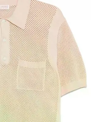 FURSAC Pocket Openwork Polo Shirt