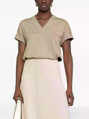 Brunello Cucinelli V-neck Stretch-cotton T-shirt