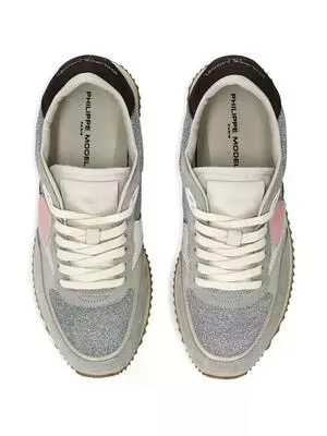 Philippe Model Glitter Panelled Trainers - Grey