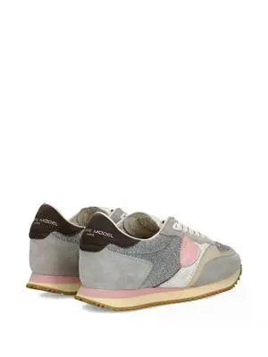 Philippe Model Glitter Panelled Trainers - Grey