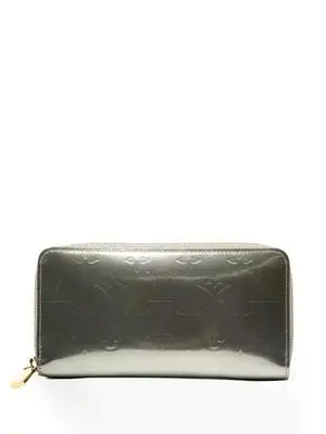 LOUIS VUITTON 2017 Monogram Vernis Zippy Wallet Long Wallets - Silver