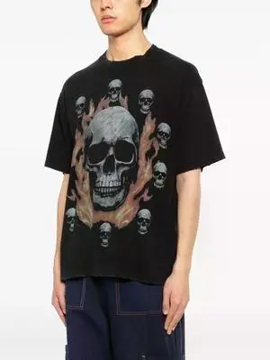 WARMAN Skull Printed T-shirt